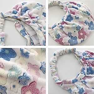 VALICLUD Hobo Bag Large Capacity Furry Handbag Shoulder Tote Bag Fluffy Purse Floral Flower Purse for Women