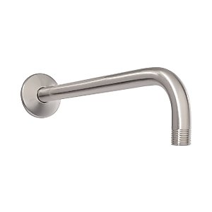 LDR Industries L-Shaped Shower Arm Extension, 12-Inch Length, Great for Rainfall and Adjustable Showerheads, Brushed Nickel Finish