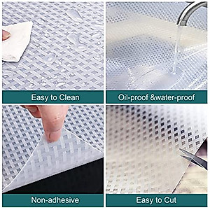 Shelf Liners for Kitchen Cabinets, Drawer Liners Fridge Mats Washable Cabinet and Drawer Liner Roll Double Sided EVA Non-Slip (Clear, 11.8Inch x 20FT)