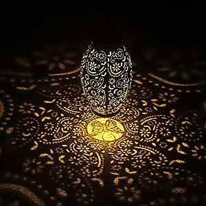 ANTING Solar Lantern Lights Outdoor Hanging Garden Solar Lanterns with Handle LED Light Waterproof Solar Powered Retro Metal Lanterns Decorative for Table Patio Yard Pathway Courtyard Porch