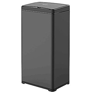 LXXSH 13 Gallon Stainless Steel Automatic Trash Can Large Metal Indoor Trash Can with Lid, Powered by Batteries (not Included) (Size : B)