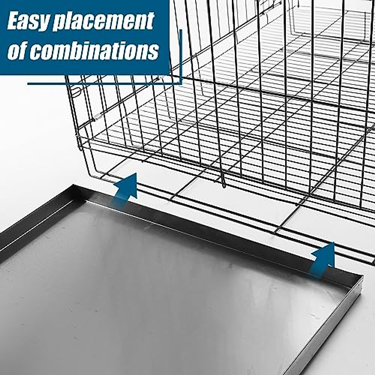 Confote Stainless Steel Replacement Tray for Dog Crate, 41.1"x26" Pet Cage Floor Pan Chew-Proof & Crack-Proof