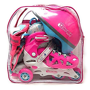 CHICAGO Skates Girls Inline Training Skate Combo Set - Pink/Purple - Small Sizes 10-13