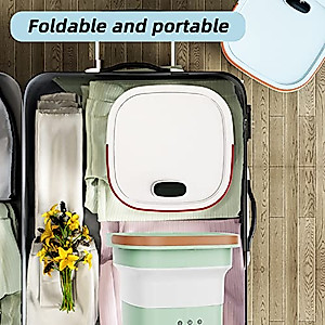Portable Mini Washing Machine Lightweight travel, Small Clothes washer for apartments, Foldable washing machine Perfect for Camping, Travelling (BLUE)