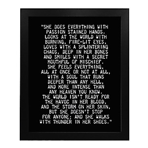She Does Everything with Passion & Doesn't Stop - Motivational Wall Art, Inspirational Desk Decor for Women, Positive Affirmations Wall Decor, Home Decor & office Decor. Great Gift! Unframed - 8x10