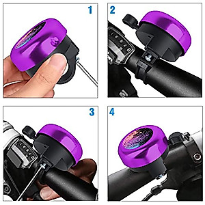 MZELQ Bicycle Bell Cute Clear Sound Adjustable Size Aluminum Bike Accessories Bell Ring for Girls Women Kids Adults (Glittery)