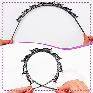 6 Pieces Double Bangs Hairstyle Hairpin Headband Double Layer Twist Plait Headband Korean Braided Headbands with Clips Hollow Woven Headband Hair Accessories for Women Girls (Classic Style)