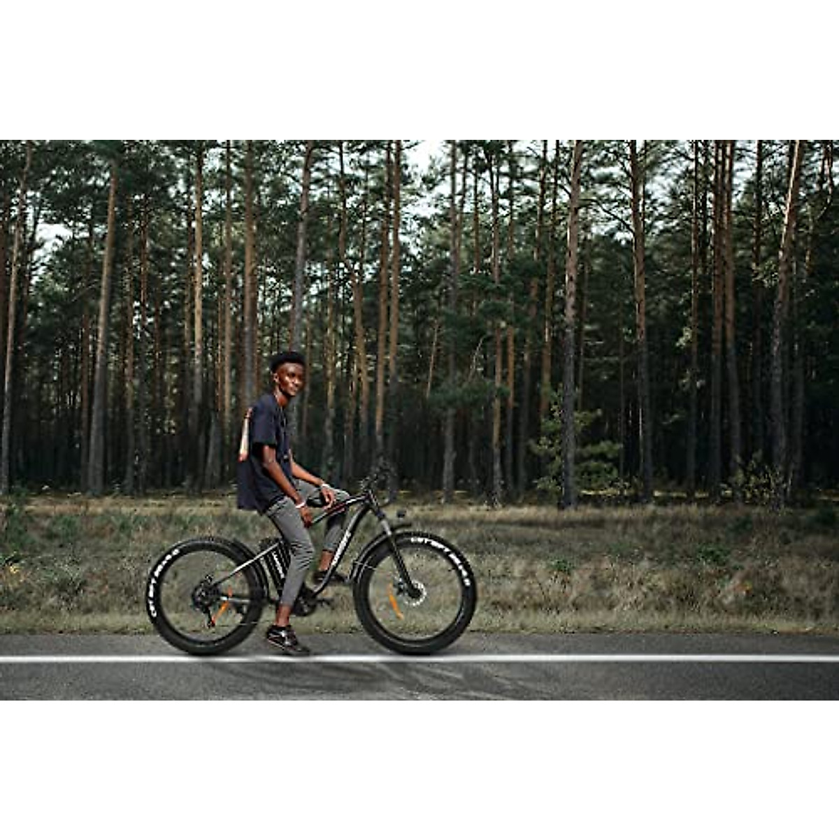 SAMEBIKE 750W Fat Tire Electric Bikes for Adults 26'' Electric Mountain Bike 48V 15AH Battery with 3A Fast Charger, 28MPH Ebikes Suspension Fork, Shimano 7 Speed Shifting for Trail Riding