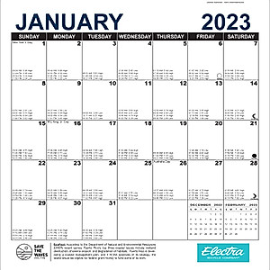 S & A PUBLISHING GLOBAL SURF 2023 SOUTHERN CALIFORNIA TIDE CALENDAR (12 in x 12 in) WALL BENEFITING SAVE THE WAVES, SURFING BOARD SPORTS