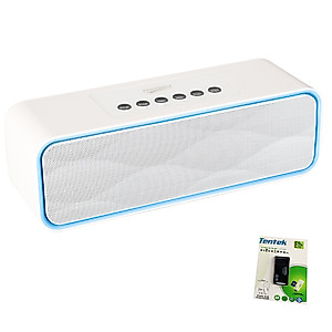 Portable Bluetooth Stereo Speaker, 10W Acoustic Drivers, Dual Subwoofer, FM Radio & Handsfree Speakerphone, Micro SD Card & USB & AUX Slots for Smart Phone, MP3, MP4, iPad, Tablet & More