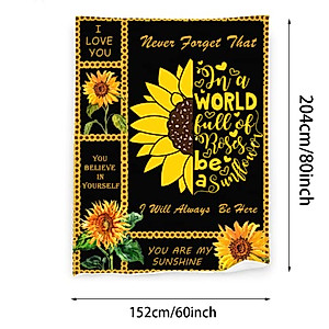 yiycqur Sunflower Blanket Gifts Ultra Soft Light Weight Sunflower You are My Sunshine Throw Blanket Air Conditioning Blanket for Bed Couch Sofa Living Room Picnic 50x40/60x50/80x60 Inches