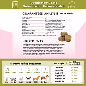 Wholistic Pet Organics: Probiotic Chews for Dogs Digestive Health - 60 Count - Dog Probiotics and Digestive Enzymes - Support Gut Health Immune Supplement Prevents Dog Digestive Problems