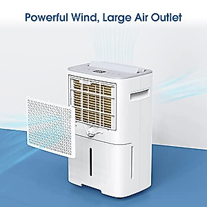 ROVRAK 50 Pint 3500 Sq. Ft. Dehumidifier 3 Modes Adjustable Household Dehumidifier, with Auto or Manual Drainage and 0.66 Gallon Water Tank Capacity for Living Room Wardrobe Garage