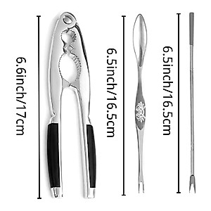 LOCEAST 1 PCS Nut Crackers Heavy Duty Walnut Cracker with Non-Slip Handle Nut Crackers Tools with 2 PCS Forks Nutcracker Pecan Walnut Plier Clip Tool