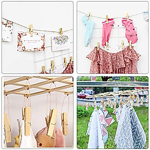 Wooden Craft Pegs, 100 Pieces of Natural Wooden Clothespins Photo Paper Peg Pin Craft Clips for Home School Arts Crafts Decoration - 3.5cm / 1.38 inch