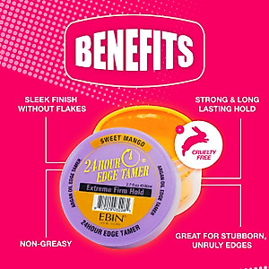 24 Hour Argan Oil Edge Tamer Refresh (8.25oz/ 250ml, Acai Berry) | Extreme Firm Hold, Smooths & Tames Frizz | No Flaking or Drying | High Shine, Long Lasting, All Hair Types, Styling Gel.