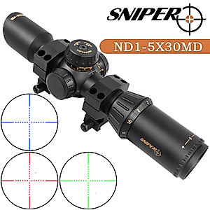 ND 1-5x30 MD Scope Mil-Dot Reticle Scope Riflescope Riflescope Reticle Illumination in Red, Green and Blue