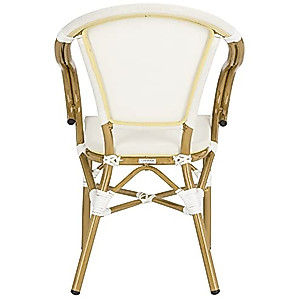 Safavieh PAT4003B-SET2 Outdoor Collection Karine Beige Stacking Arm Chair