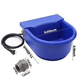 MODUODUO Automatic Heated Dog Bowl 1.3gal 100W Outdoor Thermal Water Dispenser Built-in Thermostat for Pet Livestock Cattle Sheep and Horse in Winter