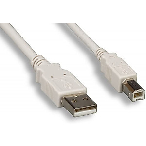 15ft DIGITMON Ivory A-Male to B-Male USB 2.0 High Speed Printer Cable for Brother HL-L2370DW XL Monochrome Laser Printer Printer