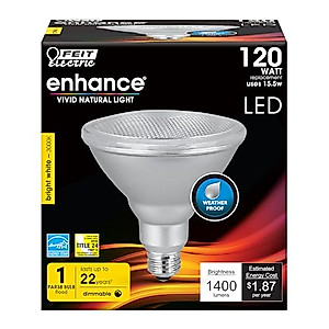 Feit Electric PAR38 LED Bulb, 120W Equivalent, Non Dimmable, 3000k Bright White, 1400 Lumens, 22 Year Lifespan, E26 Base, PAR38 Flood Light Bulb, CRI 90, Damp Rated, 1 Pack, PAR38DM/1400/930CA
