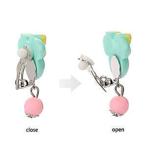 Hifot 14 Pairs Clip on Earrings Girls, No Pierced Design Earrings Dress up Pretend Princess Play Jewelry Accessories for Kids