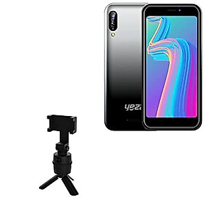 BoxWave Stand and Mount Compatible with Yezz Liv 1s (Stand and Mount by BoxWave) - PivotTrack Selfie Stand, Facial Tracking Pivot Stand Mount for Yezz Liv 1s - Jet Black