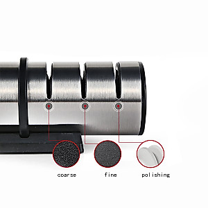 TAIDEA Manual Knife Sharpeners 15 and 20-Degree for Serrated and Straight Knives Diamond Abrasives, 3-Stage