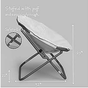 Urban Lifestyle Faux Fur Saucer Chair, White