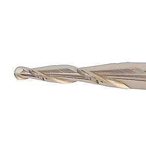 SpeTool Tapered Ball Nose End Mill 1/4" Shank with 1/16" Cutting Radius (1/8" Diameter) for 3D Carving Engraving Router Bit, ZrN Coated