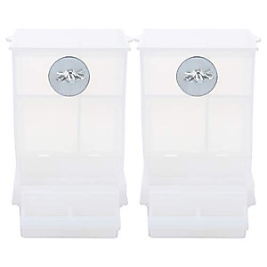ULTECHNOVO Automatic Bird Feeder, 2Pcs Bird Feeding Container Bird Creative Parrot Feed Box for Small and Medium Parrots and Birds Feeder for Small and Medium Parrots and Birds Feeder for