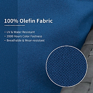 NICESOUL® Large 9 Piece Outdoor Patio Furniture Set with Fire Pit Table,29.3'' High Back Rattan Modular Sectional Sofa Set with Natural Gas/Propane Firepit Navy,2 Colors Cushions