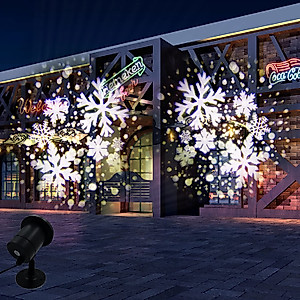 Christmas Snowflake Projection Lights, Coniengk LED Outdoor Projector Lamp, IP65 Waterproof Outdoor Landscape Lighting Snowfall Night Light for Xmas, Holiday, Party, Garden, Patio, Home Decor
