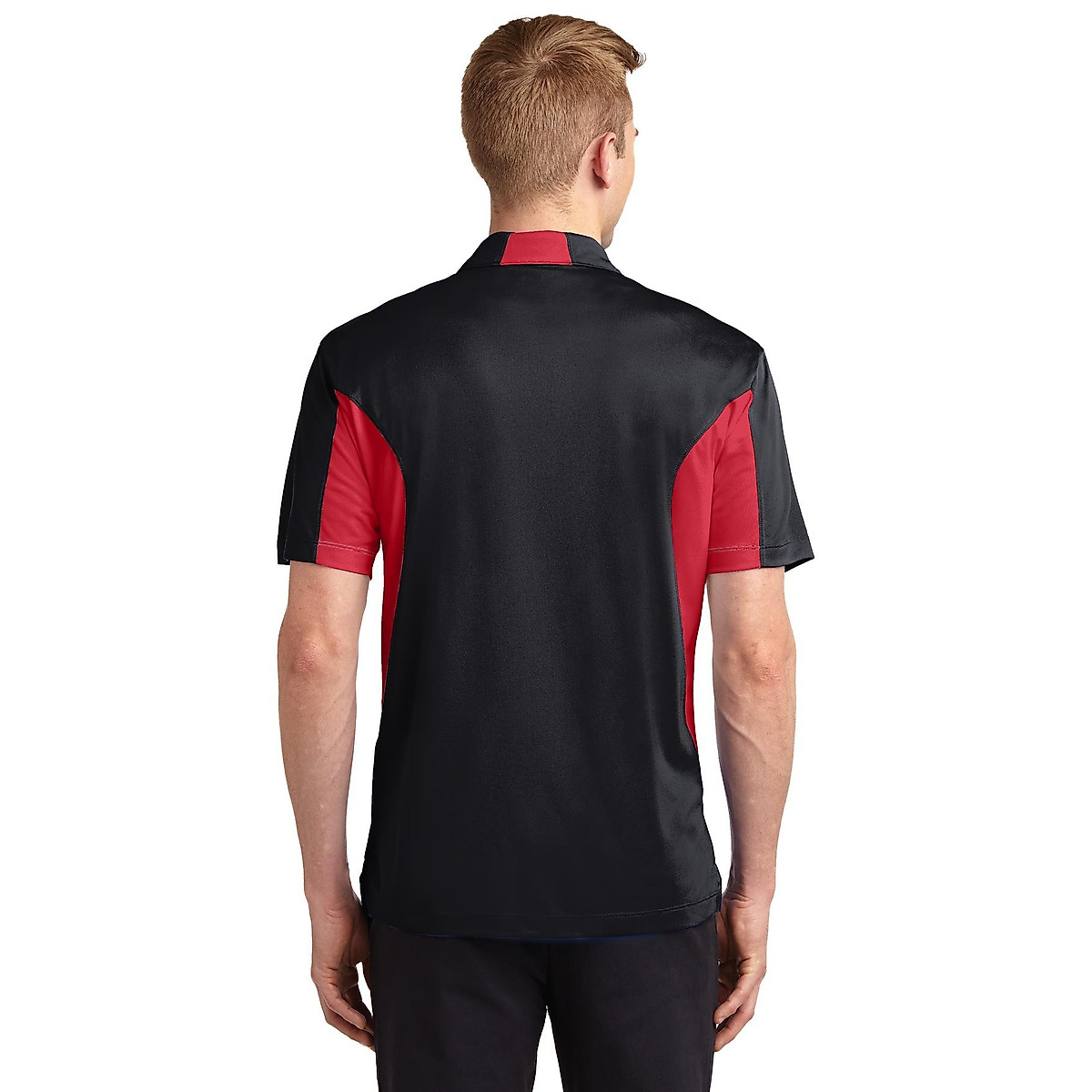 SPORT-TEK Side Blocked Micropique Sport-Wick Polo F20 Black/True Red