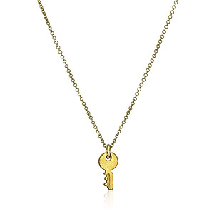 LANG XUAN Friendship Gold Key Necklace Good Luck Elephant Pendant Chain Necklace with Message Card Gift Card