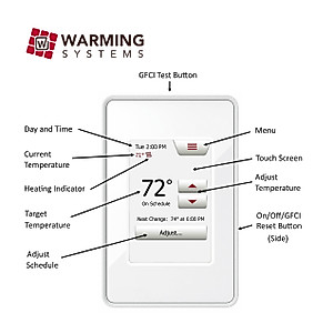 100 Sqft Warming Systems 120 V Electric Tile Radiant Floor Heating Cable with Touch Screen Programmable Thermostat