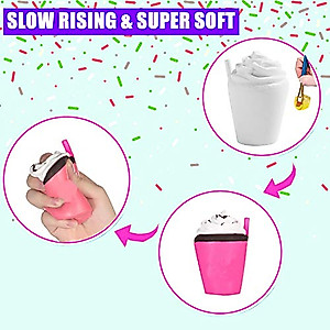 DIY Dessert Paint Your Own Squishies Kit for Kids, Slow Rise Squishies Top Christmas Arts and Crafts Toy for Girl & Boys,Ice Cream Food Squishies Blank White Squishys Creamy Scented Stress Relief Toy