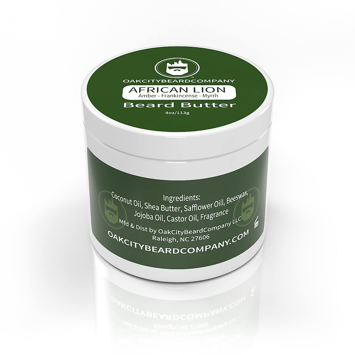 Oak City Beard Company - African Lion - 4 Ounce - Beard Butter - Beard Conditioner - Amber - Frankincense - Myrrh - Patchouli