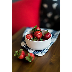 Coza Design Reusable Plastic Bowl - Set of 6 - Microwave and Dishwasher Safe - Perfect Serving Bowls for Candy, Snacks, Cereal, Dessert, Ice Cream, and Soup - BPA Free (12 oz, White)