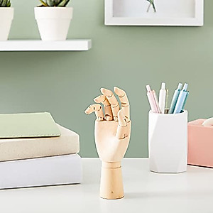 Wooden Hand Model, 7 in Right Hand Art Mannequin Figure with Posable Fingers for Drawing School, Practice, Supplies, Hand Jewelry Display, Decoration, Sketching