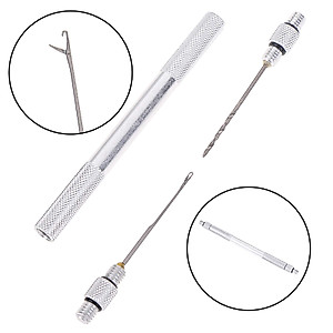sknsalfew Carp Fishing Rigging Bait Needle Tool Set, 5-in-1 Carp Fishing Tackle Kit, Bait Boilie Drill Stringer Needle with Nonslip Aluminum Alloy Handle
