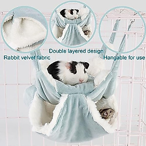 ABLAZEZAI Small Animals Hanging Hammock for Hamster, Sugar Glider Warm Bed House, Double Bunkbed Cage for Guinea Pig, Small Pet Cage for ChinchillaSquirrel Ferret Hedgehog