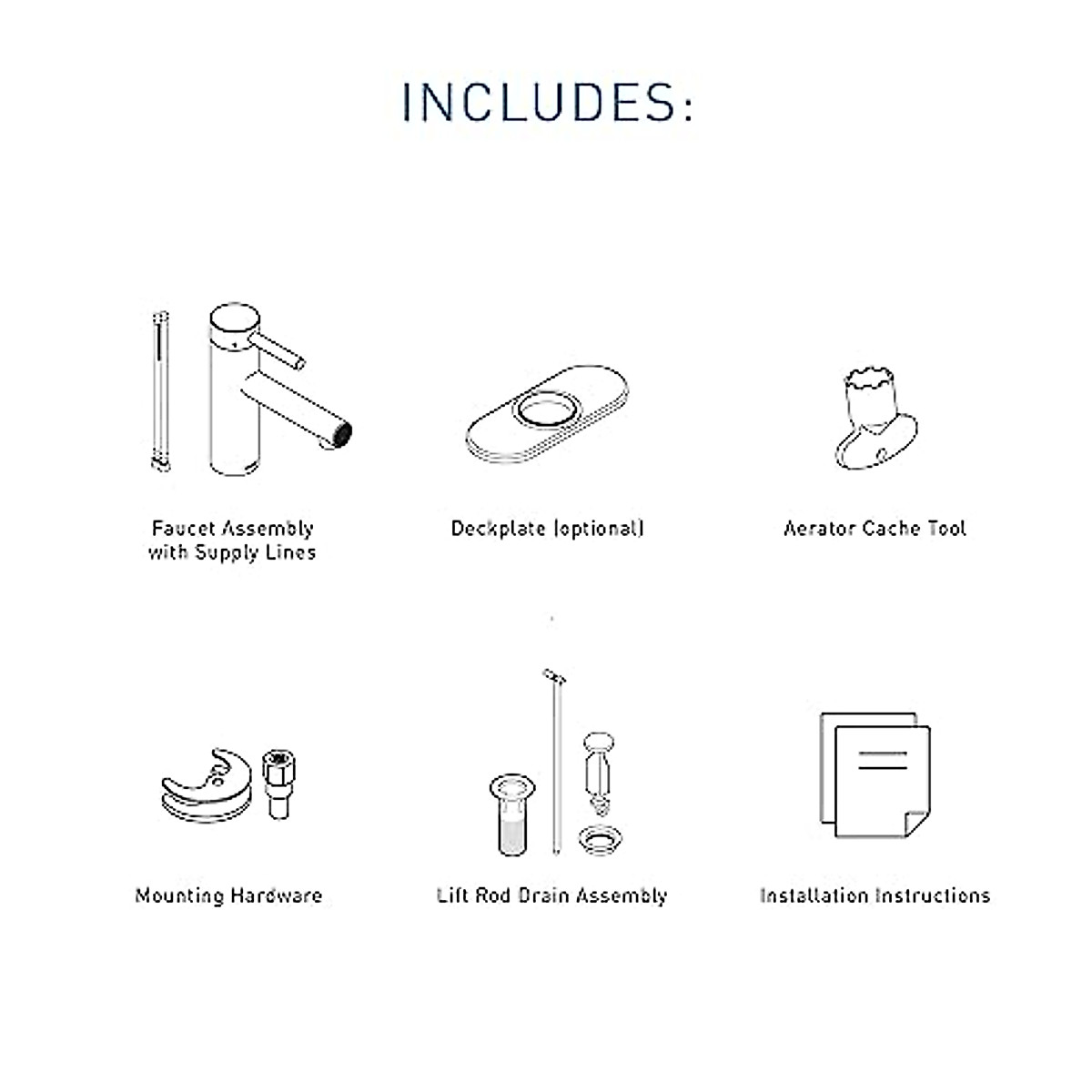 Moen Align Brushed Nickel One-Handle Modern Bathroom Faucet with Drain Assembly and Optional Deckplate, 6190BN