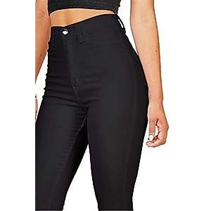 Andongnywell Women's Juniors High Rise Irresistible Denim Pants Jegging Stretch Skinny Jeans Trousers (Black,Small)