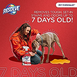 Resolve Pet Specialist Carpet Cleaner, Stain Remover and Odor eliminator trigger, Floor and Upholstery Cleaner, 32 oz (Packaging may Vary)