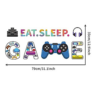 Gamer Wall Decals Controller Video Games Wall Stickers for Boy Bedroom Kids Room Playroom Nursery Home Decoration (Game)