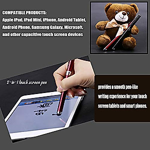 Ancolo Personalized Pens with Stylus -10 pcs/pack Custom Printed Name Pens with Black Ink - Imprinted with Logo or Slogan/phone number/address - Perfect for advertising (Red)