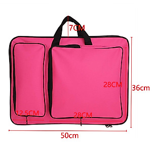 JIAHG Water-Resistant Art Portfolio Carry Bag A3 Art Work Portfolio Tote Drawing Board Bag Portable Painting Sketch Pad Storage Bag Professional Art Organizer for Palette Paints Brushes