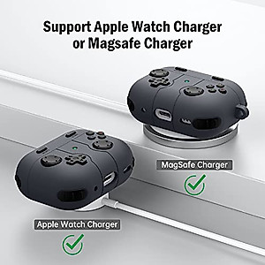 Tixjmcn Airpods Pro 2 Case Cover with Cleaning Kit, Game Console Design Soft Silicone airpods pro 2nd Generation case Cute for AirPods Pro 2nd/1st Generation Case Cover(Grey)