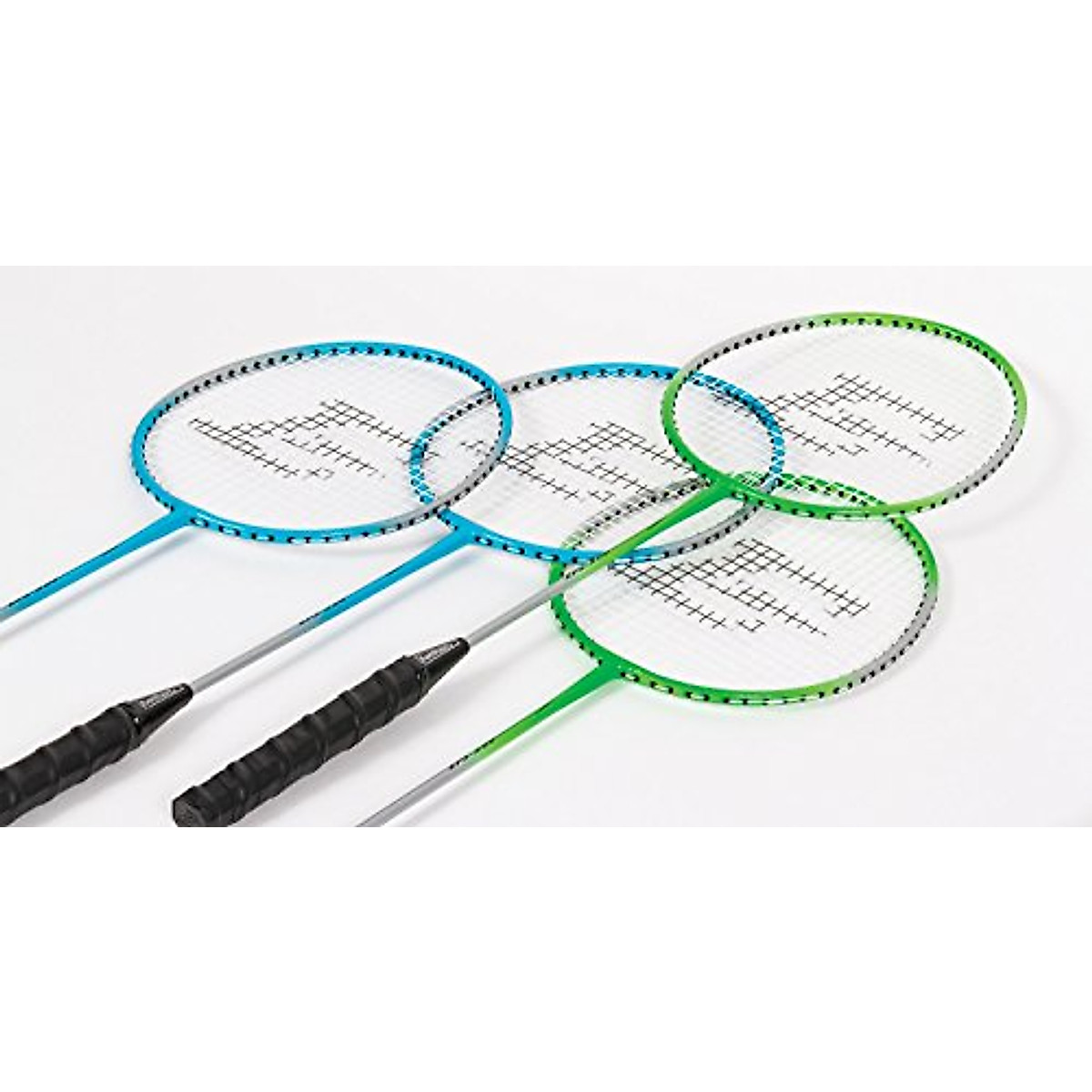 EastPoint Sports Deluxe Volleyball Badminton Net Set - Features Weather Proof Material and a Full Set Storage Bag - Includes 1 Volleyball, 4 Badminton Rackets, and 2 Badminton Shuttlecocks